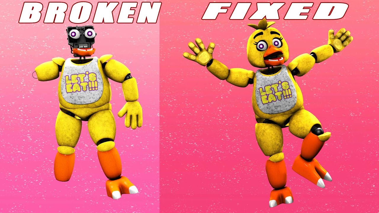 Fixed Vs Broken Stylized Original Fnaf Animatronics Sfm Fnaf Youtube