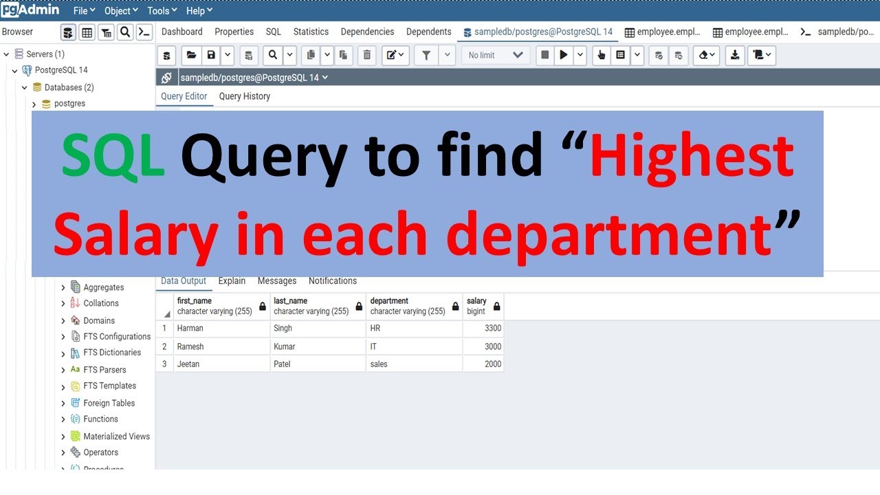 Sql Query To Find Highest Salary In Each Department Most Important
