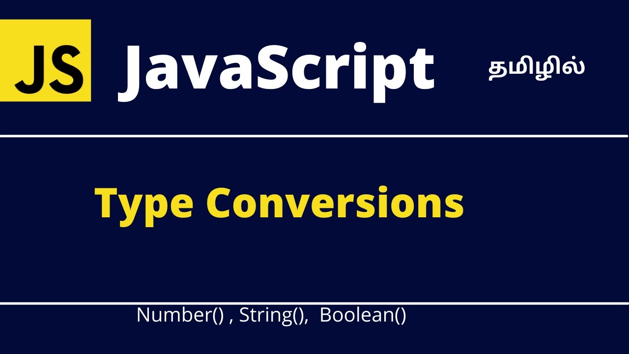 Javascript Type Conversion Tamil Youtube