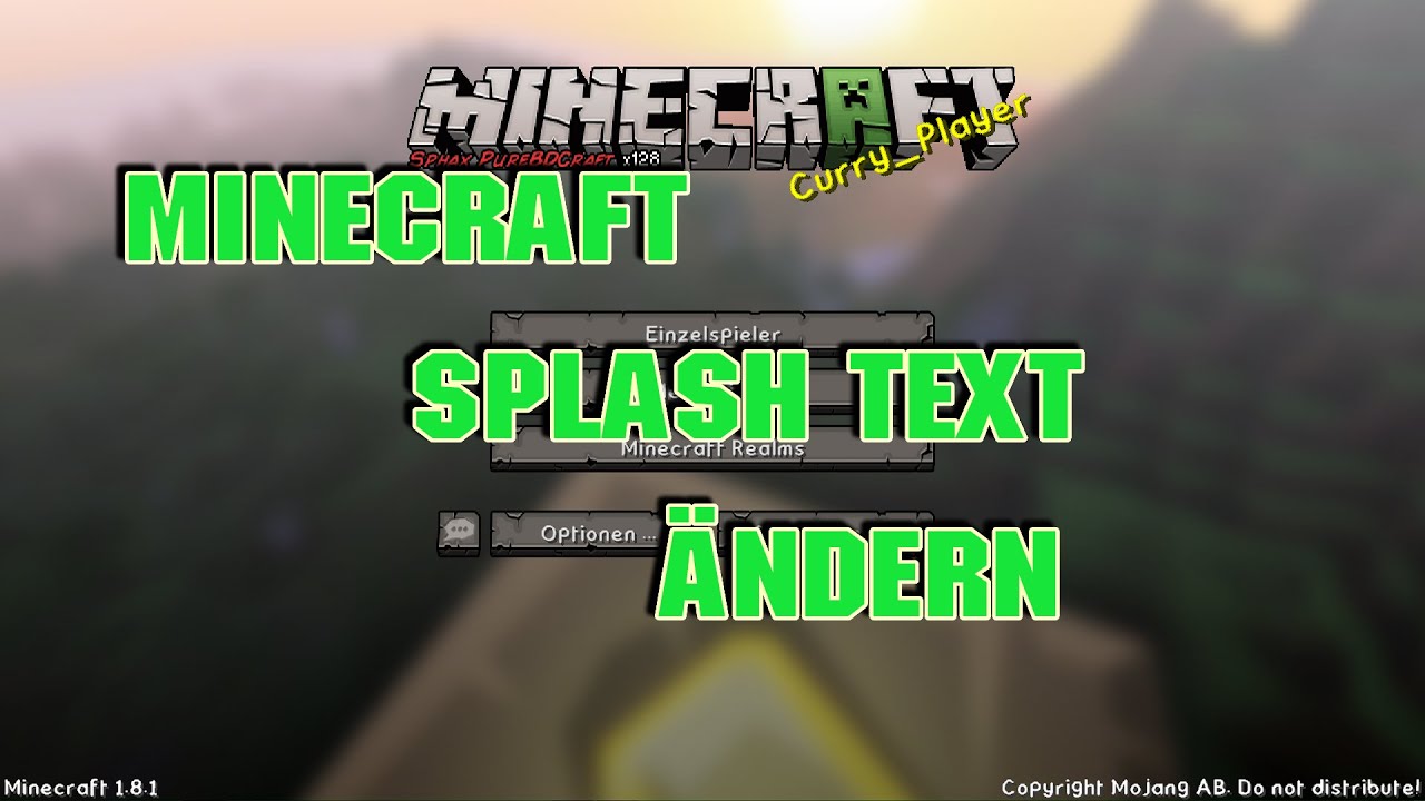 Minecraft Splash Text ändern Youtube