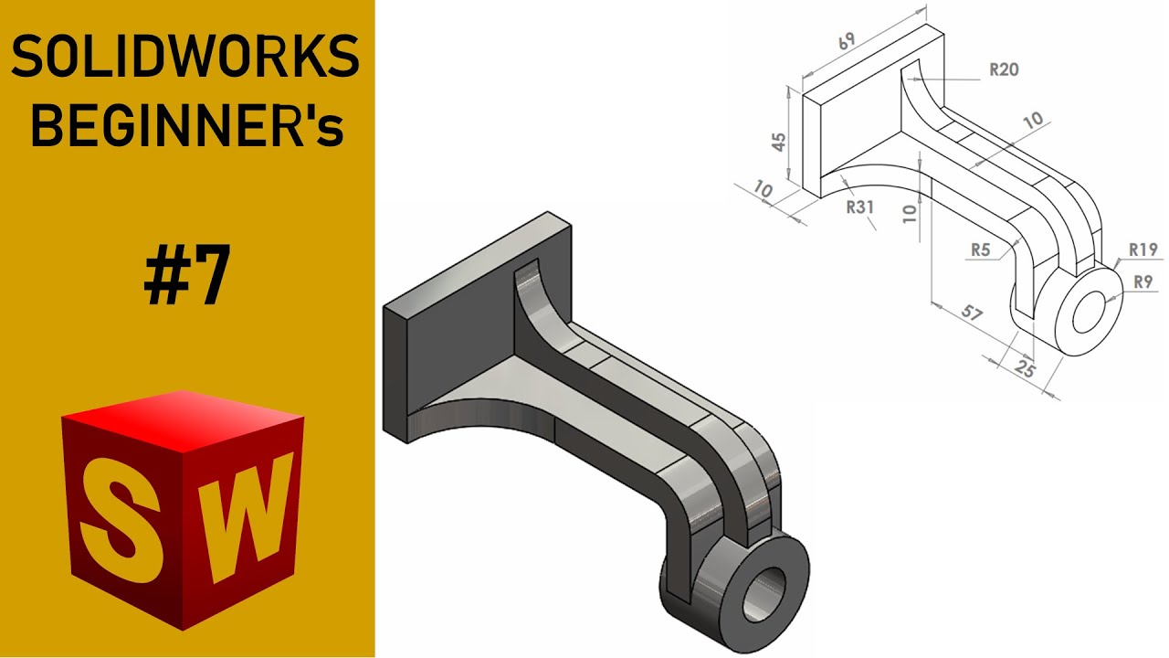 âš Solidworks Beginners Tutorial Exercise 7 Youtube
