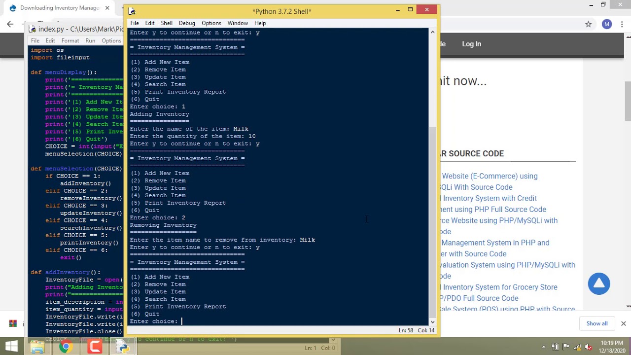 Inventory Management System Using Python Youtube