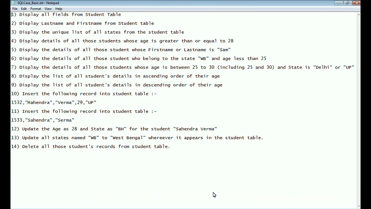 Sql Day1 Youtube