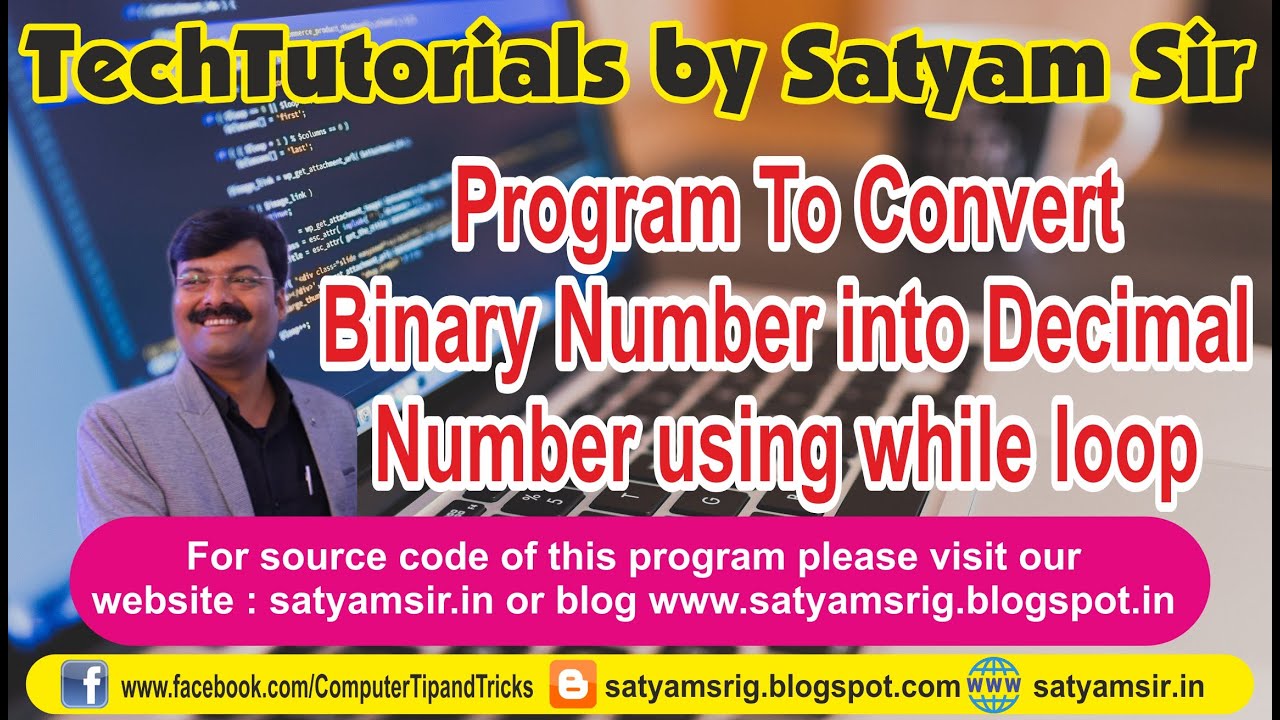 C Program To Convert Binary Into Decimal By Using While Loop Youtube
