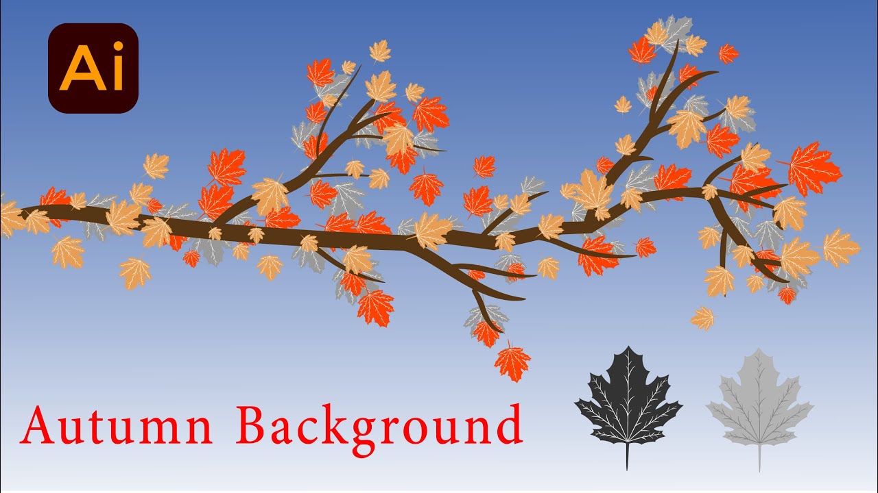 Create An Autumn Background With Maple Leaves Adobe Illustrator