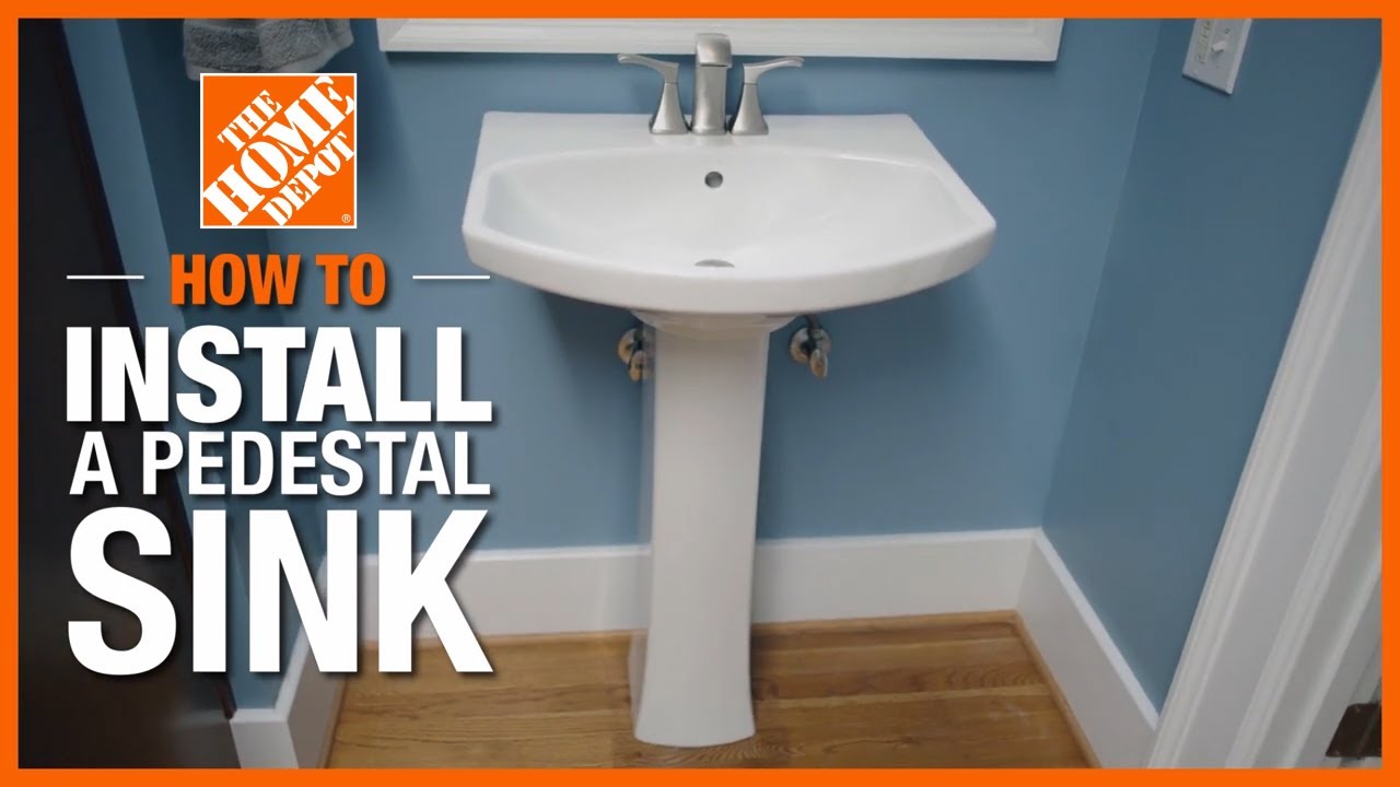 How To Install A Pedestal Sink The Home Depot Youtube