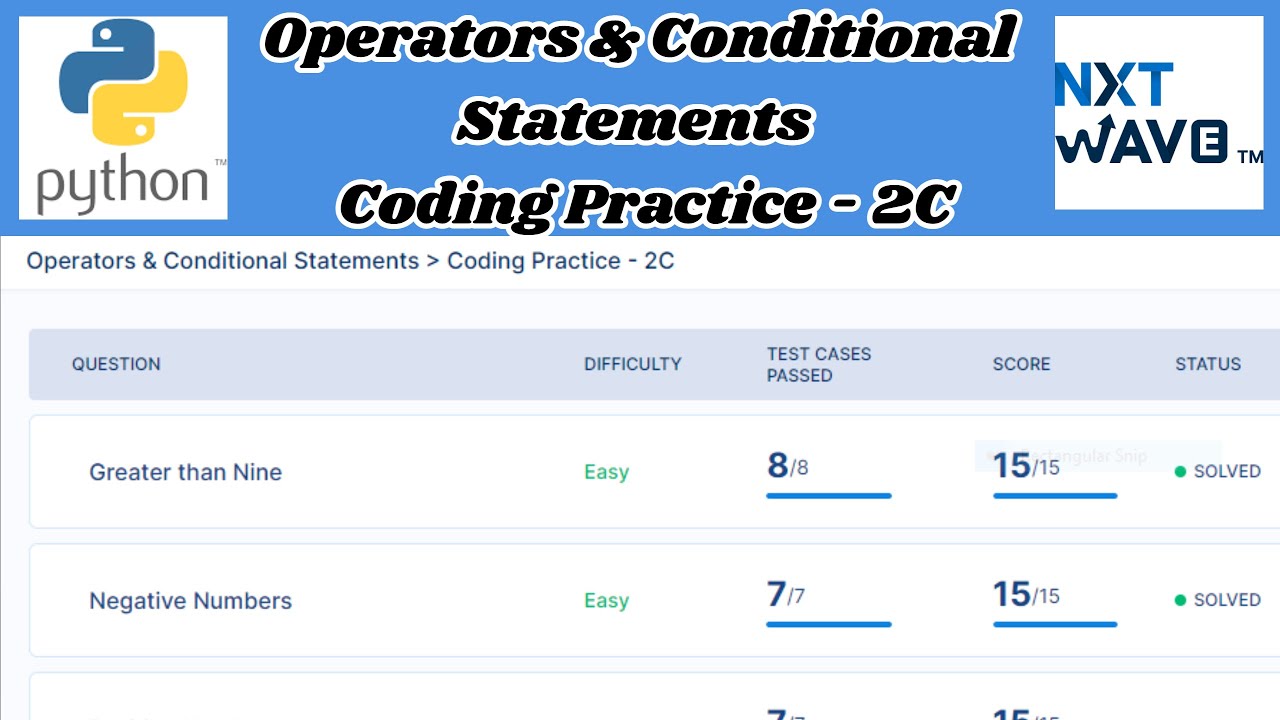 Operators Conditional Statements Coding Practice 2c Answers