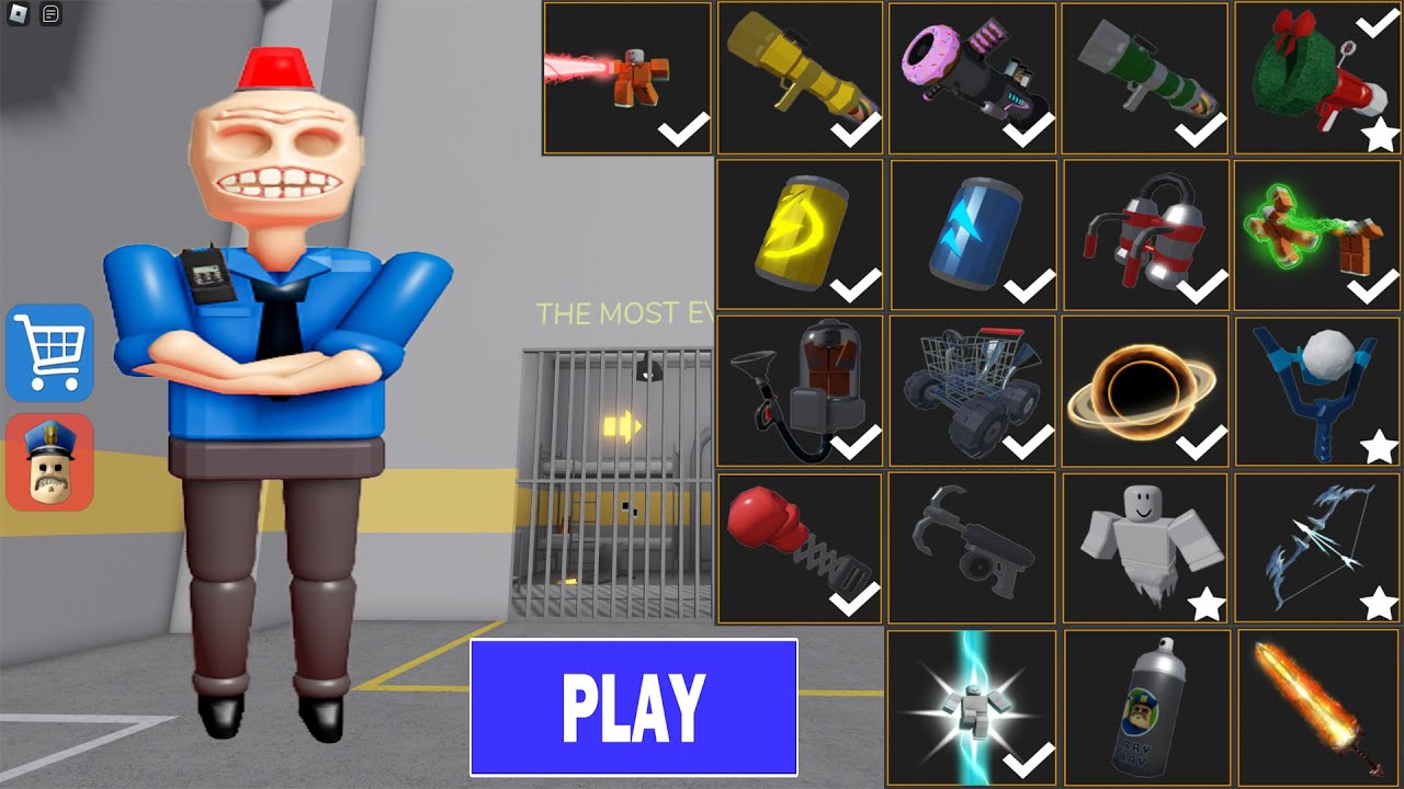 Barry S Prison Run Obby Easy Mode Siren Cop All Morphs Unlocked