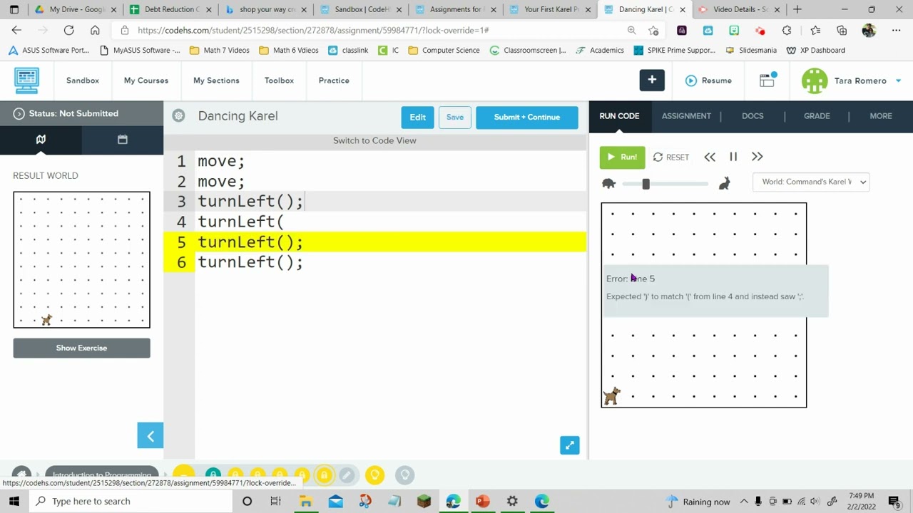 Debugging Dancing Karel Codehs Youtube