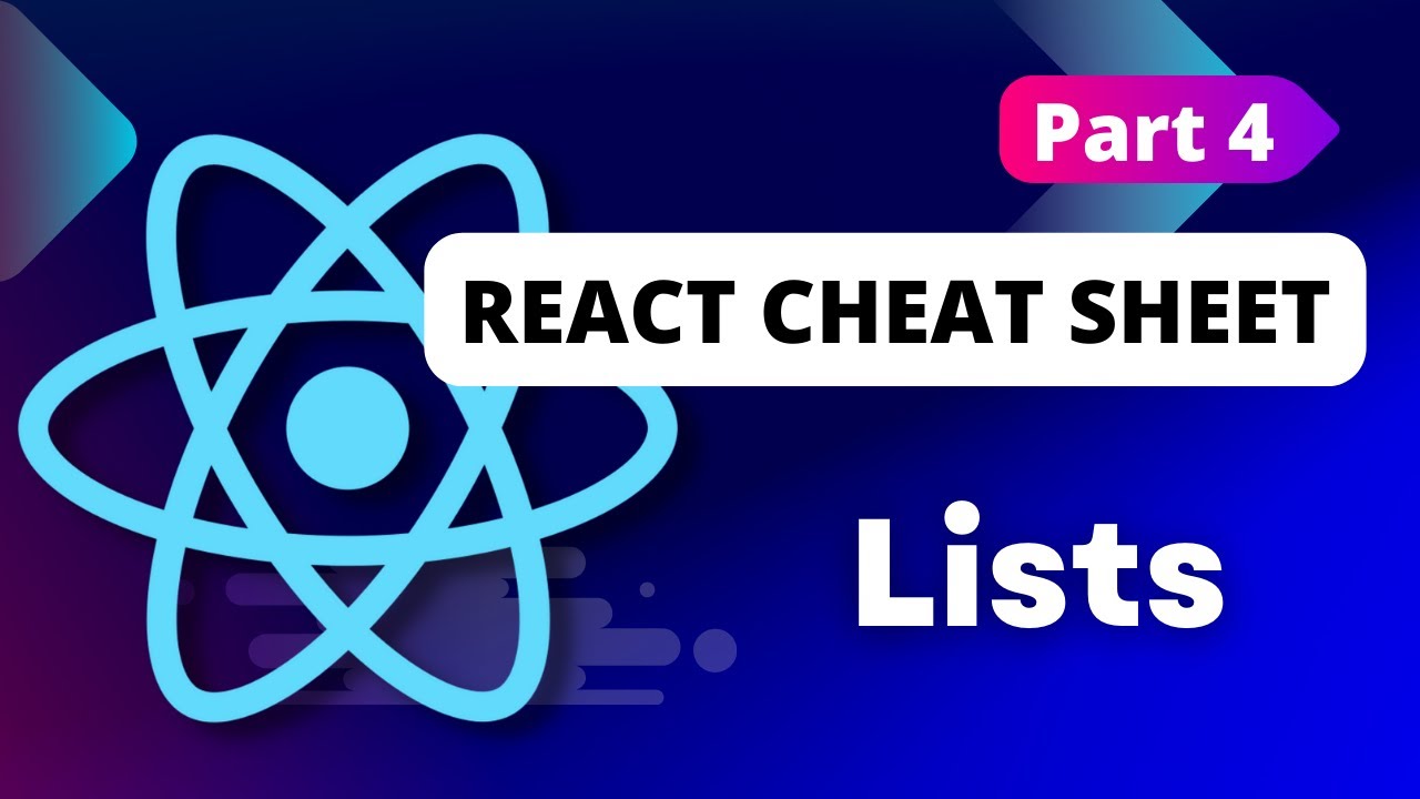 React Cheat Sheet Lists Part 4 Youtube