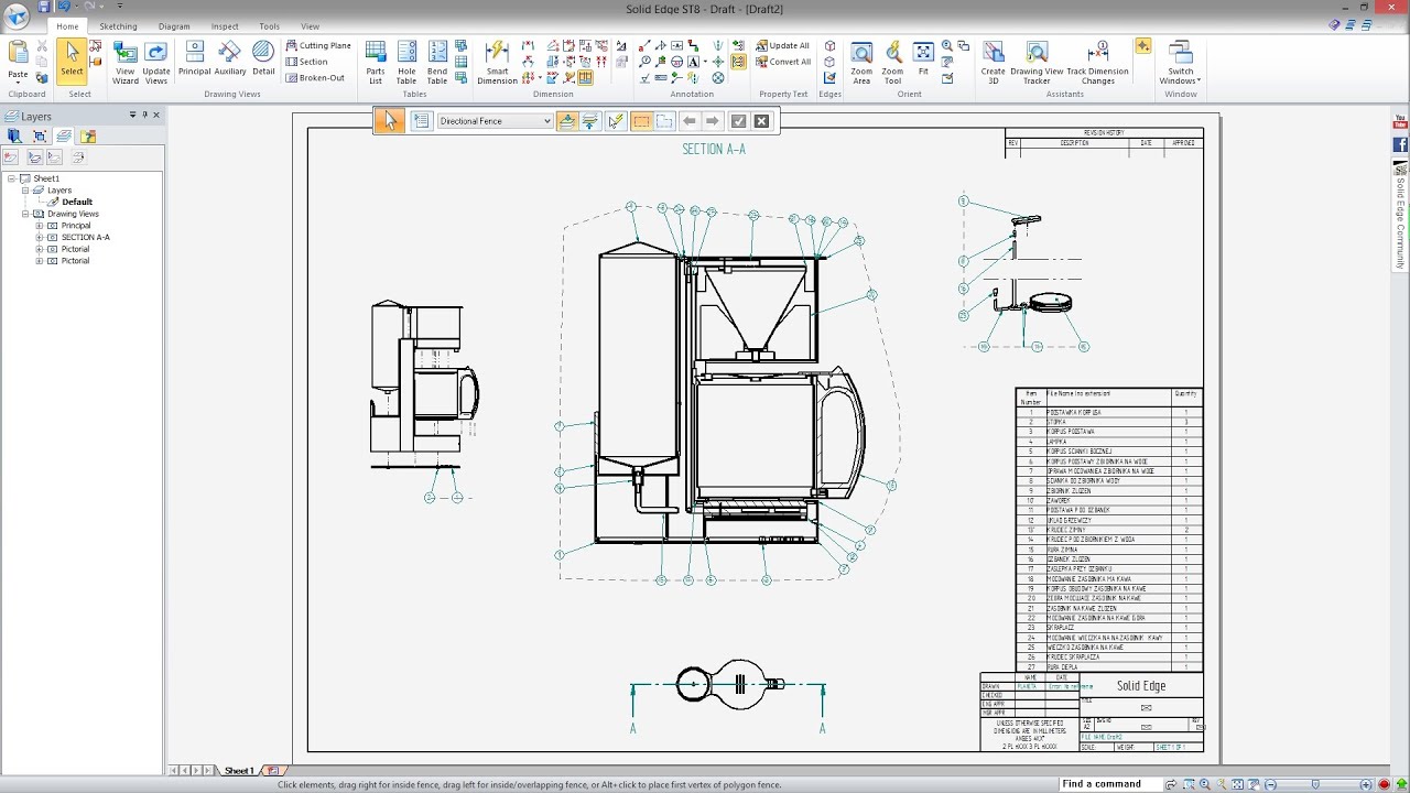 Solid Edge St8 Assembly Drafting Youtube