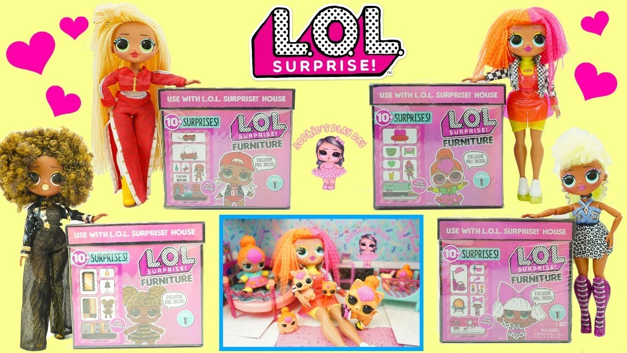 Lol Surprise Furniture Complete Set Of 4 Surprise Space Packs Unboxing
