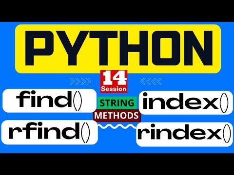 14 Python Tutorial String Find Rfind Index Rindex Method In