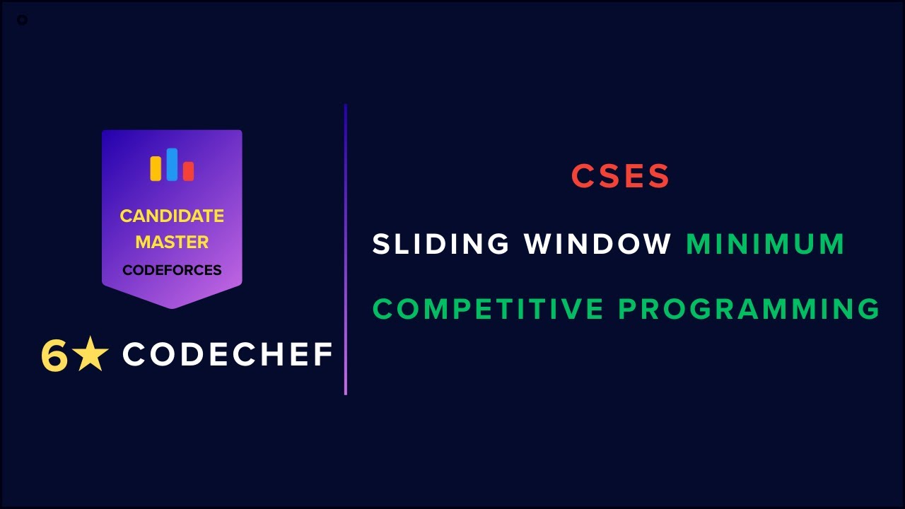 Sliding Window Minimum Cses Competitive Programming Youtube