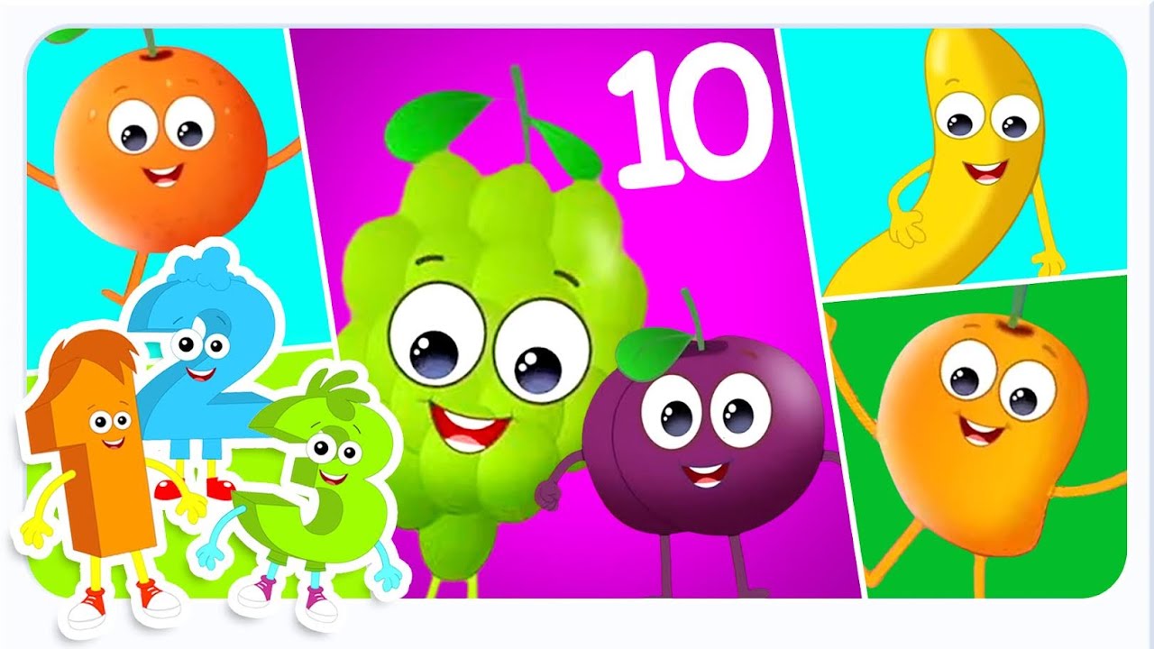 Ten Little Fruits Jumping On The Bed Nursery Rhymes And Baby Songs By