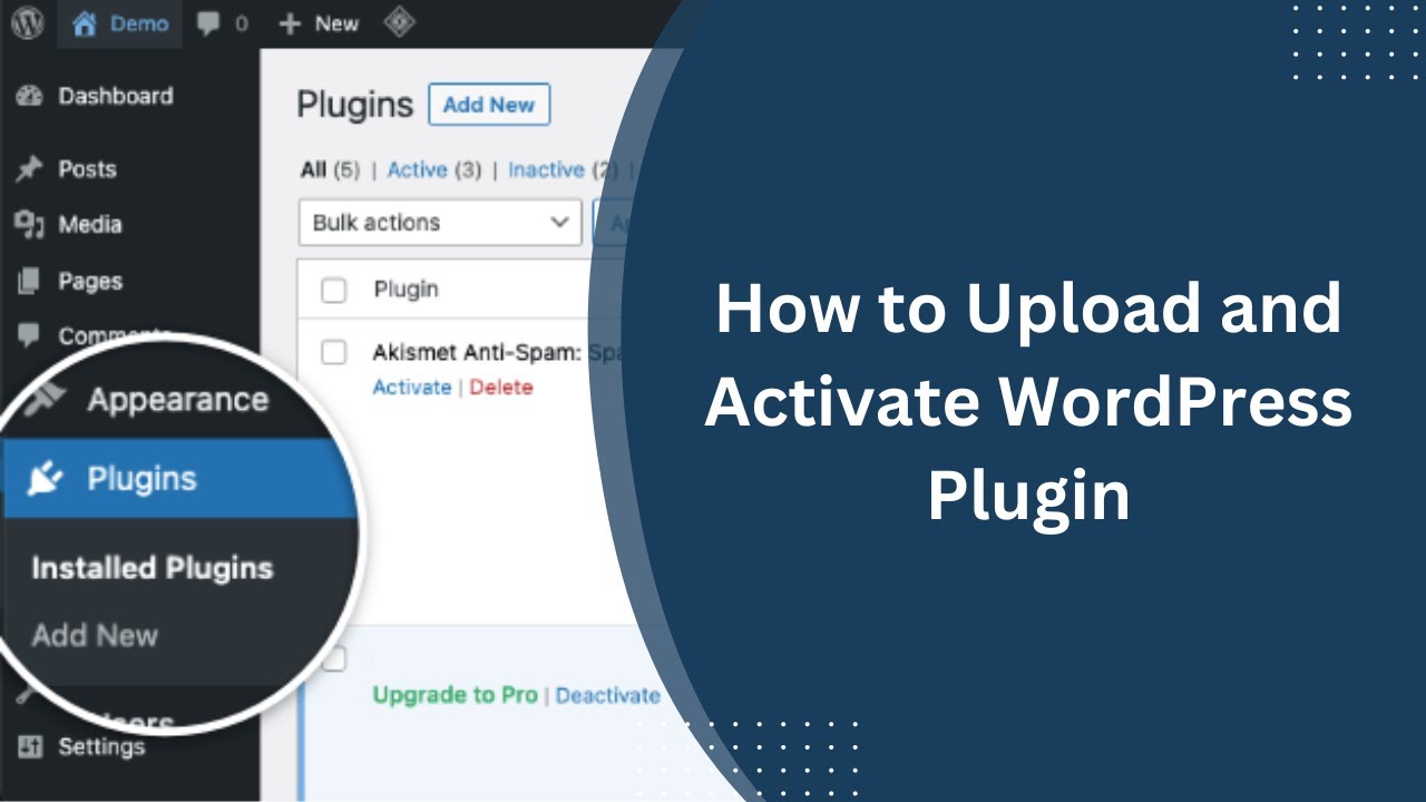 How To Upload And Activate A Wordpress Plugin Youtube