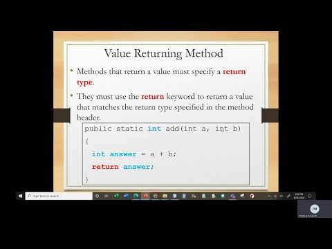 Java I Chapter 4 Class 1 Part 2 Value Returning Methods And Cw Youtube