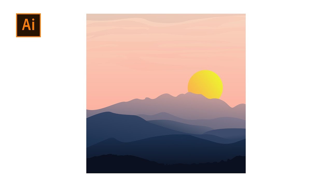 How To Make A Sunset Background Adobe Illustrator Tutorials Youtube