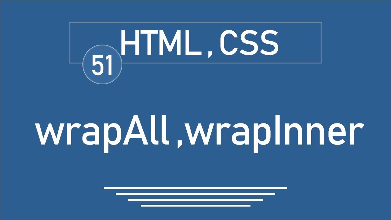 51 Jquery Tutorial Jquery Html Css Wrapall Wrapinner Youtube