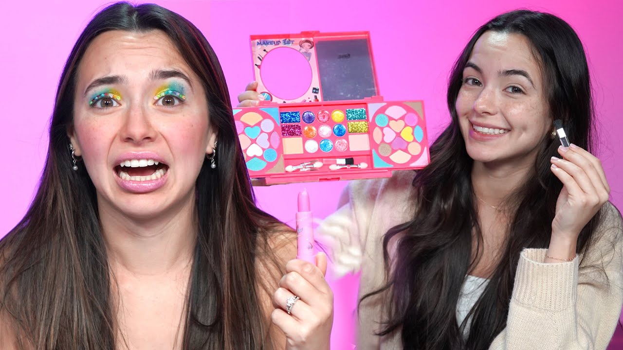 Full Face Using Only Kids Makeup Challenge Merrell Twins Youtube