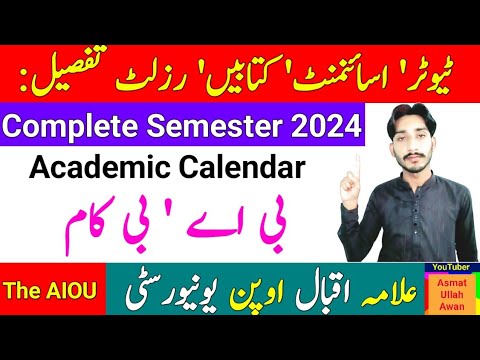 Aiou Ba Bcom Spring 2024 Complete Semester Details Aiou Academic
