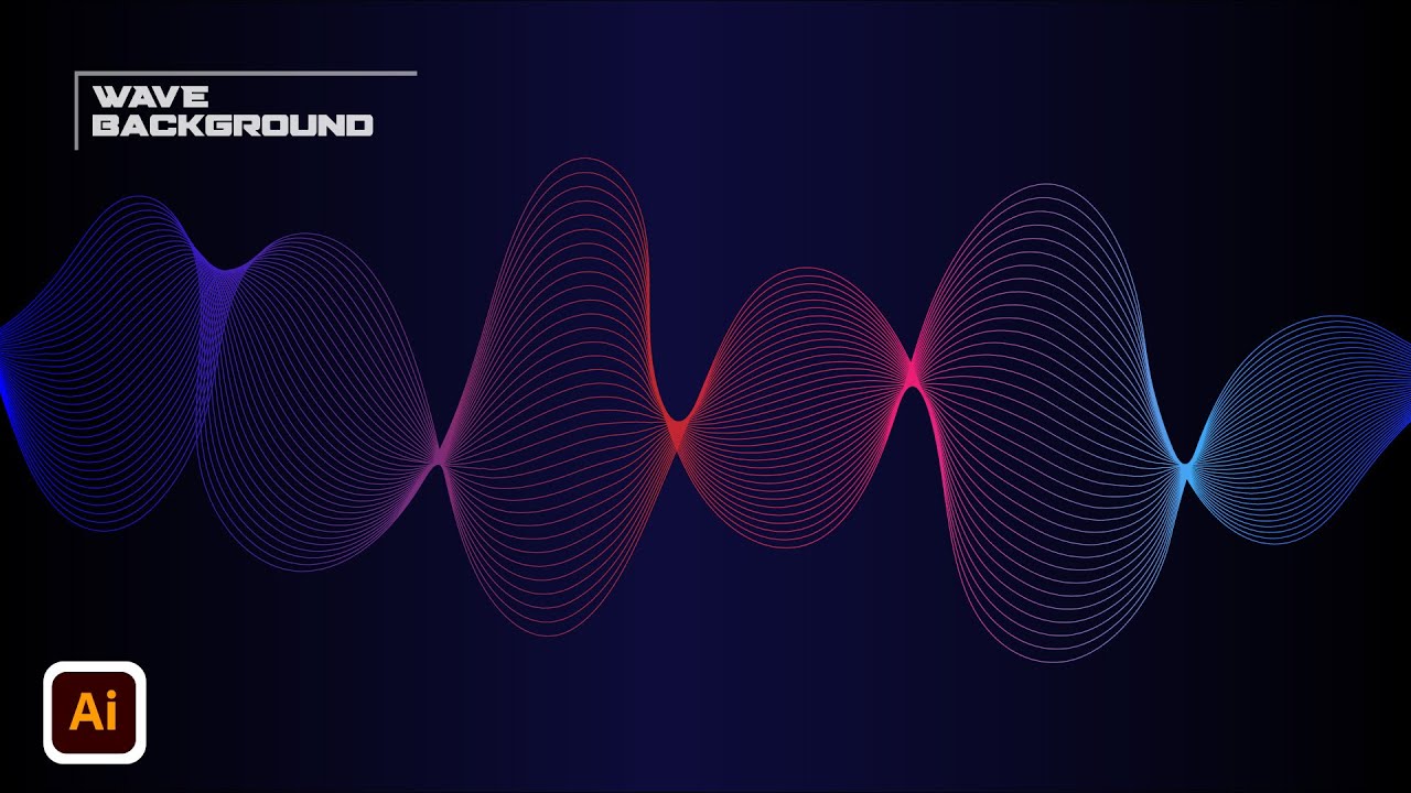 How To Create Wave Background In Adobe Illustrator Youtube