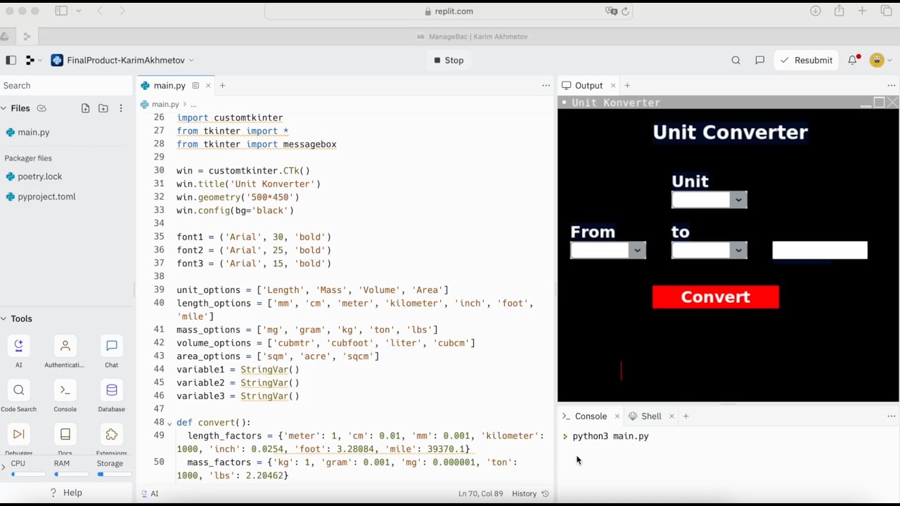 Unit Converter Python Project Youtube