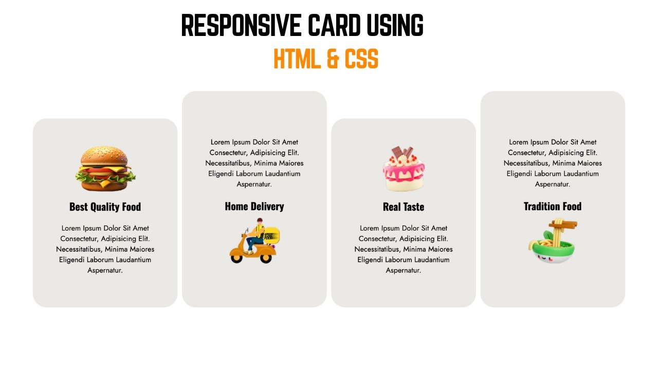 Responsive Card Using Html And Css Step By Step Tutorial Youtube