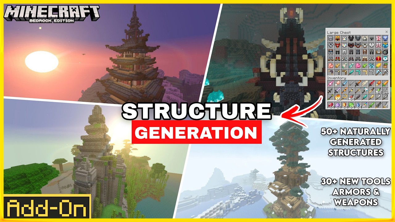 Structure Generation Add On Minecraft Bedrock Add 50 New Structures