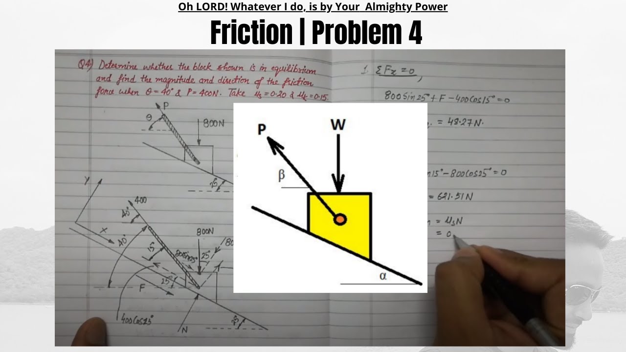 Friction Friction Problem Friction Engineering Mechanics
