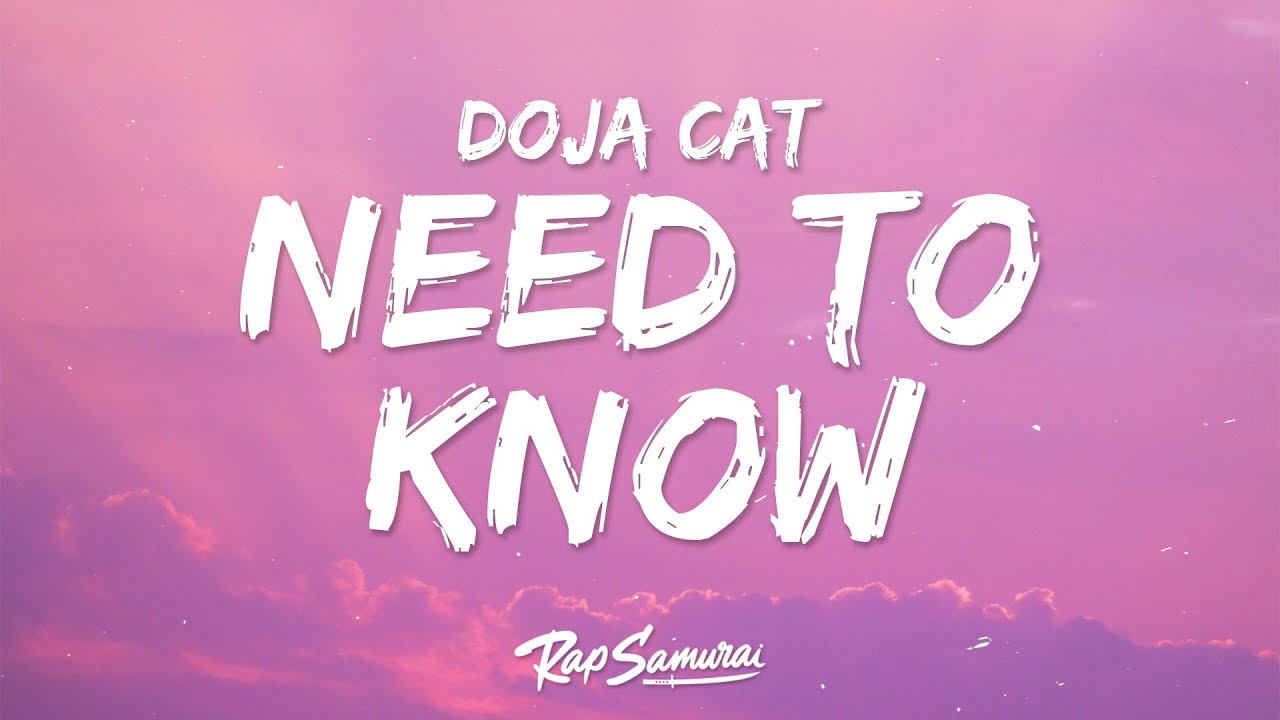 Doja Cat Need To Know Lyrics Youtube