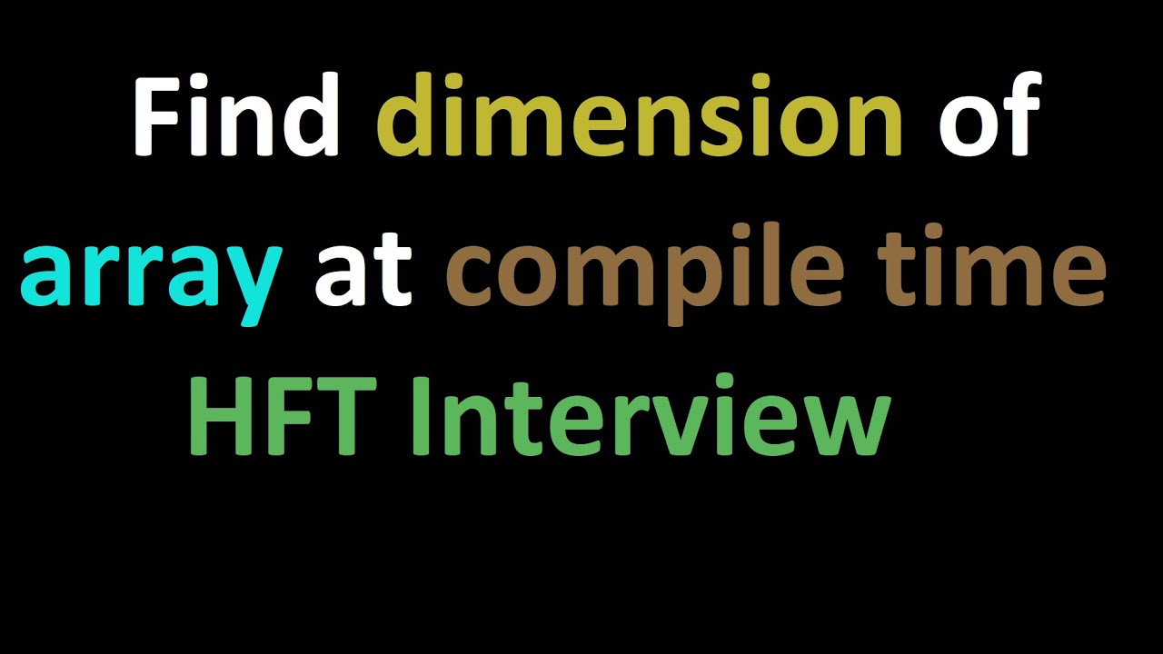 C Template Metaprogramming Hft Interview Question Youtube