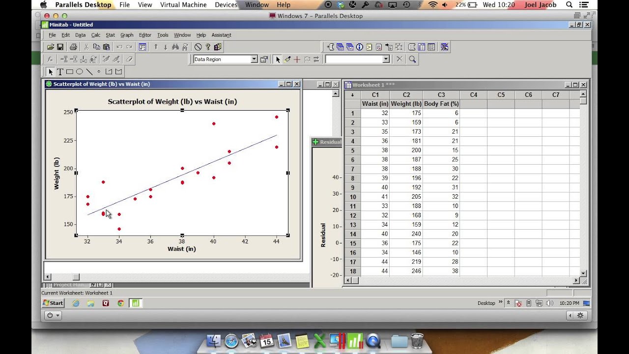 Simple Linear Regression With Minitab Youtube