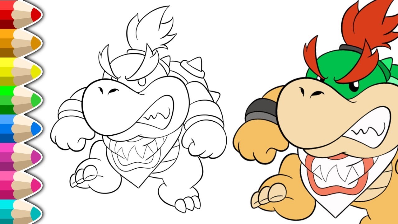 How To Draw Bowser Junior Super Mario Youtube