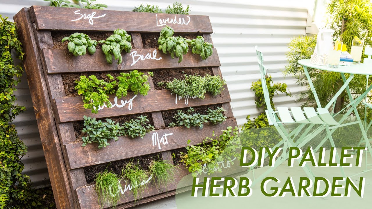 Horizontal Pallet Herb Garden How To Build A Diy Pallet Garden In 6