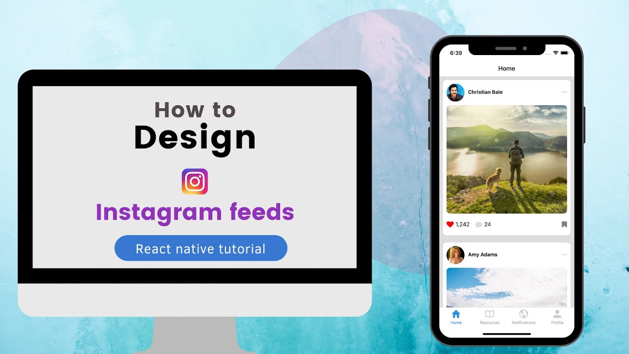 React Native Design Instagram Feeds From Scratch Tutorial 03 Youtube