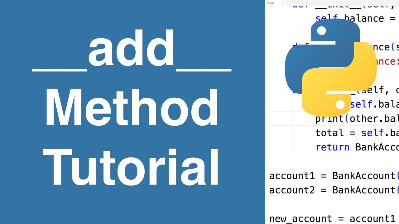 Add Method Tutorial Python Tutorial Youtube