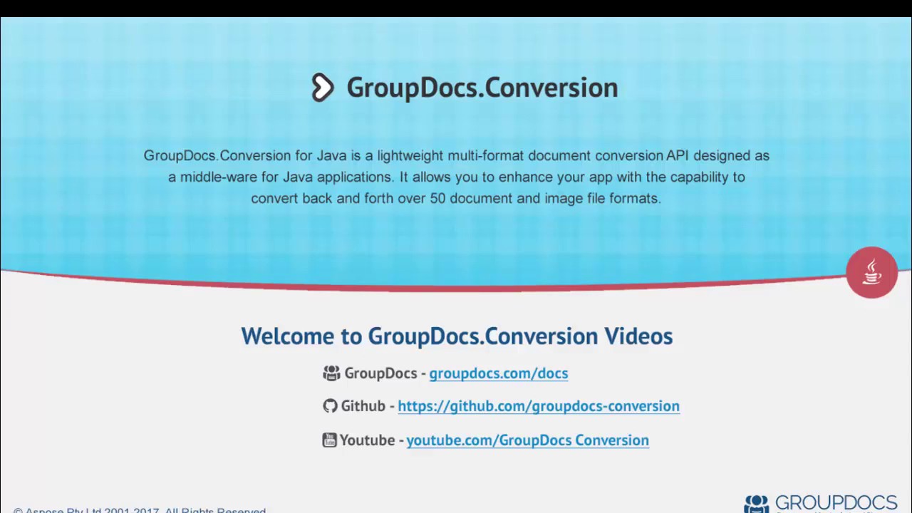 Groupdocs Conversion For Java Showcase Project Youtube