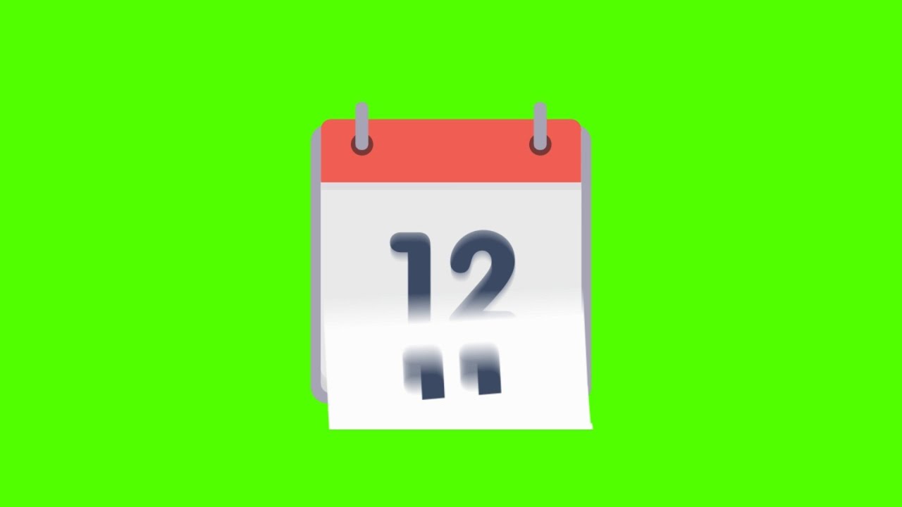 Calendar Animation On Green Screen Changing Months In Calendar Non