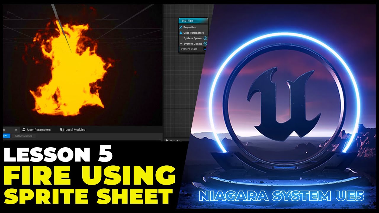 Unreal Engine 5 Ignite Fire With Sprite Sheets In Niagara System Youtube
