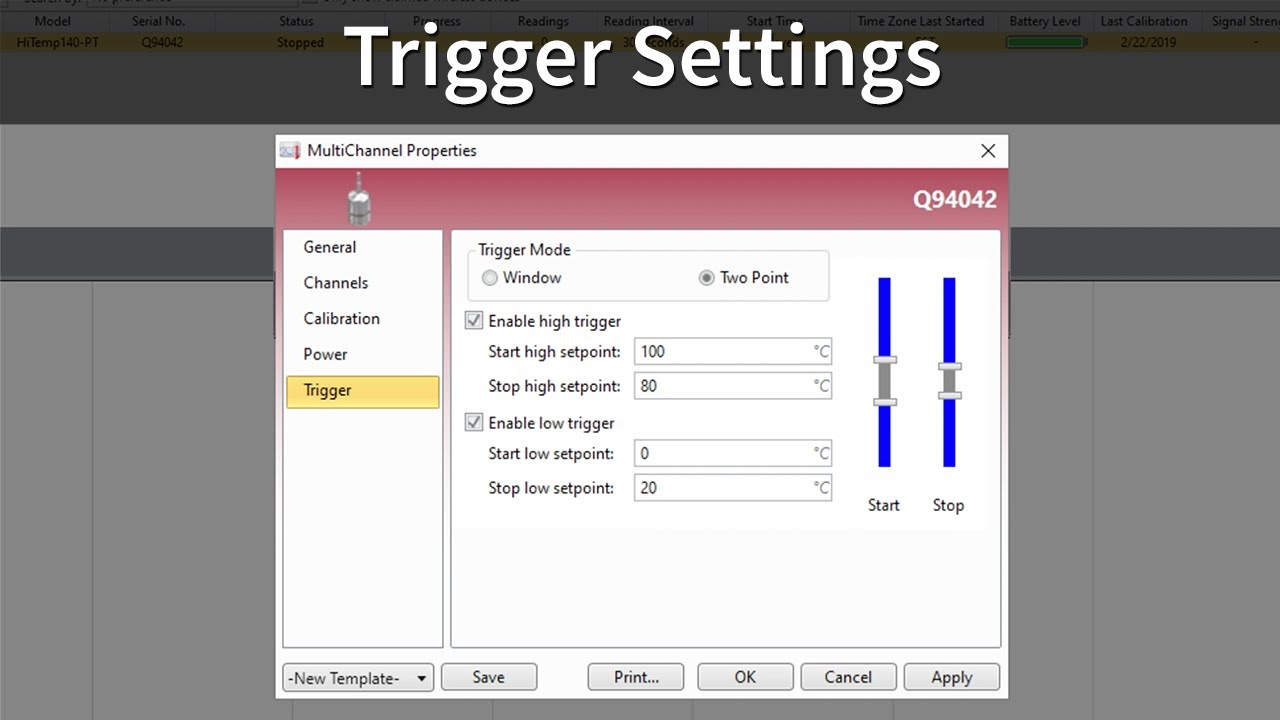Trigger Settings For Data Loggers Madgetech Software Youtube