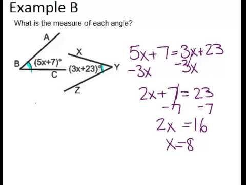 Congruent Angles And Angle Bisectors Examples Video Geometry Ck