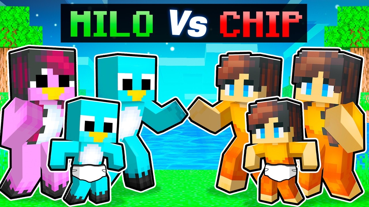 Milo S Family Vs Chips S Family In Minecraft Youtube