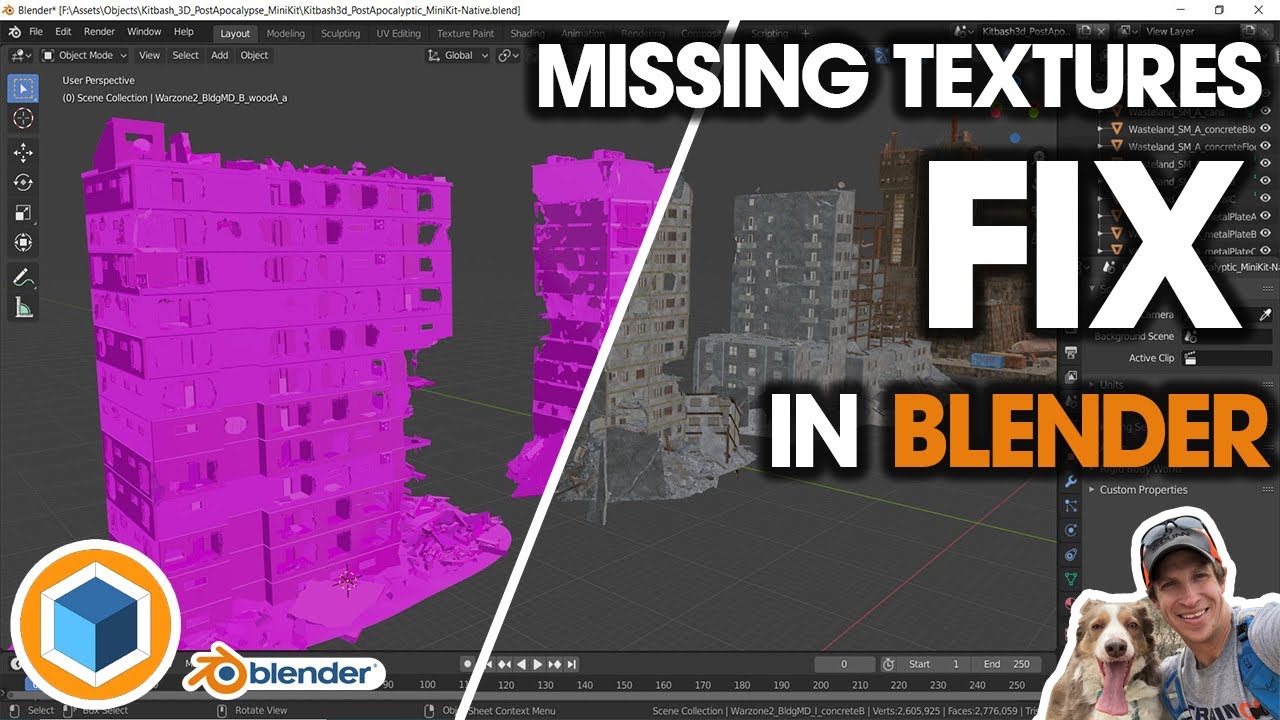 Finding Missing Textures Pink Texture Fix In Blender Youtube