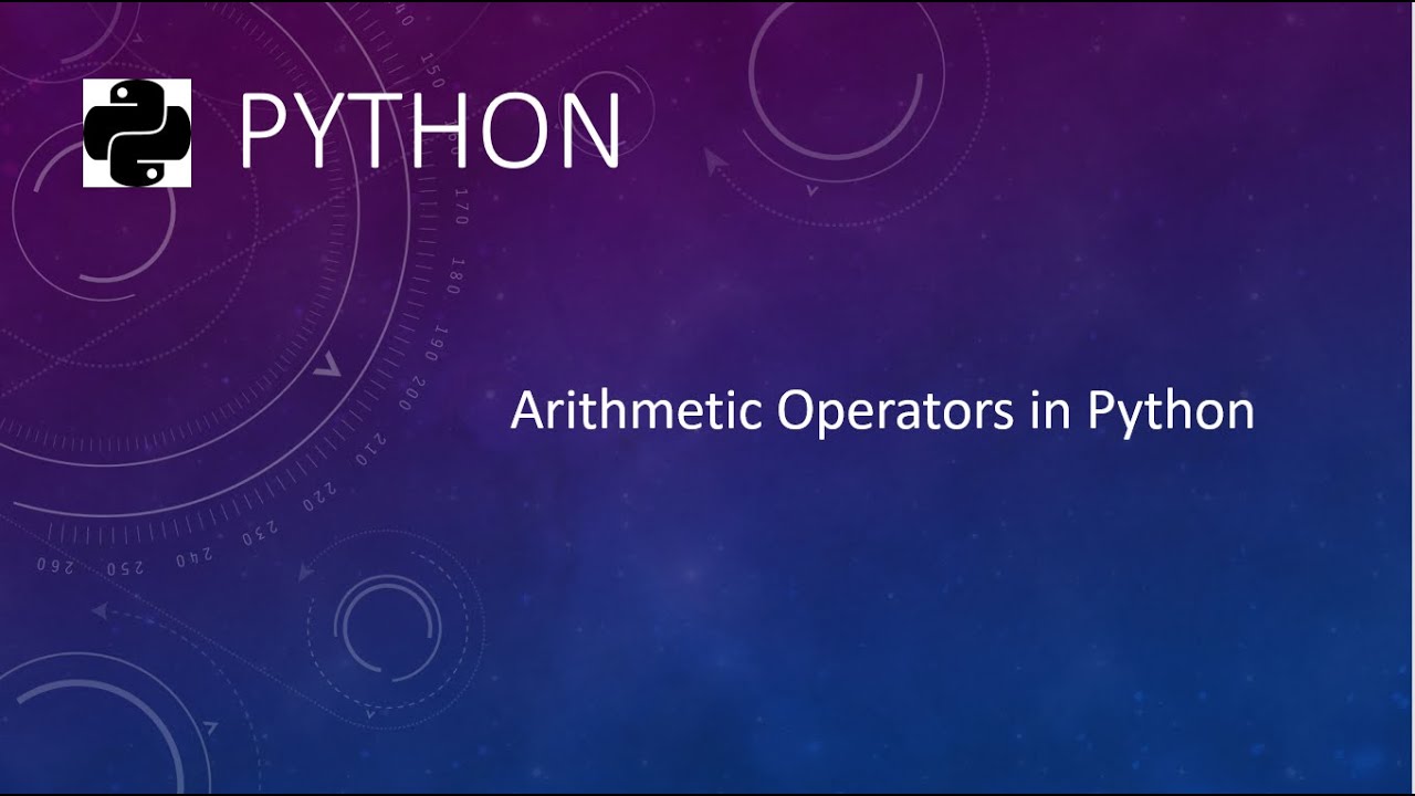 Arithmetic Operators In Python Youtube