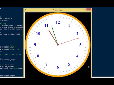 Simple Analog Clock Using Tkinter In Python Youtube