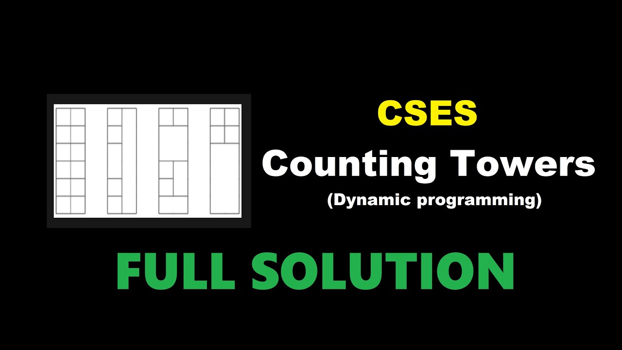 Counting Towers Cses Dynamic Programming Full Solution Youtube