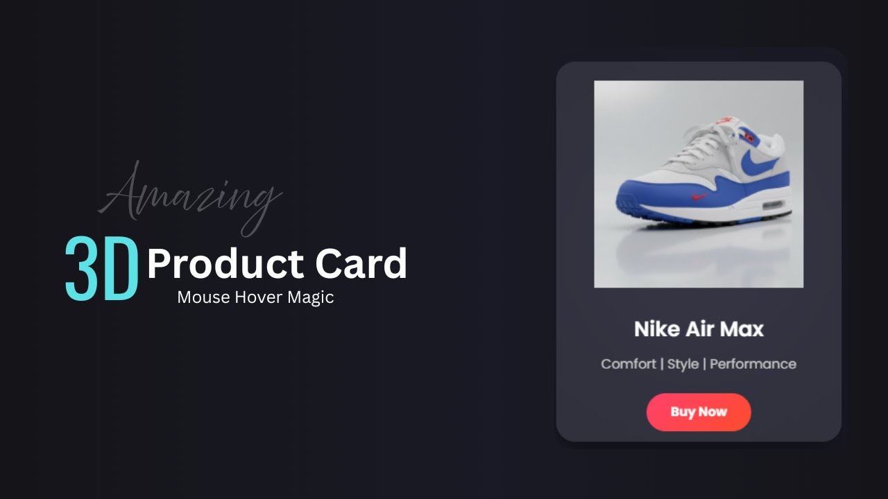 How To Create 3d Product Card Hover Effect Using Html Css Javascript