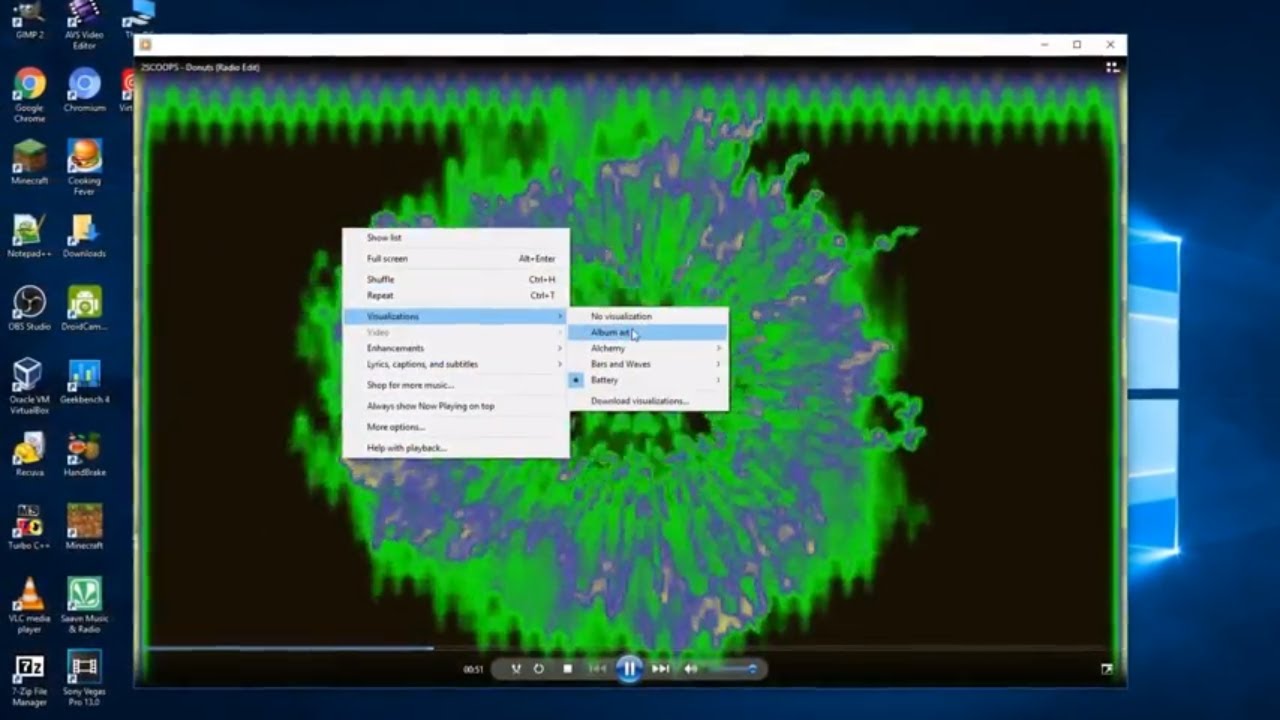 Windows Media Player Visualizations Make Now Playing Mode In Windows