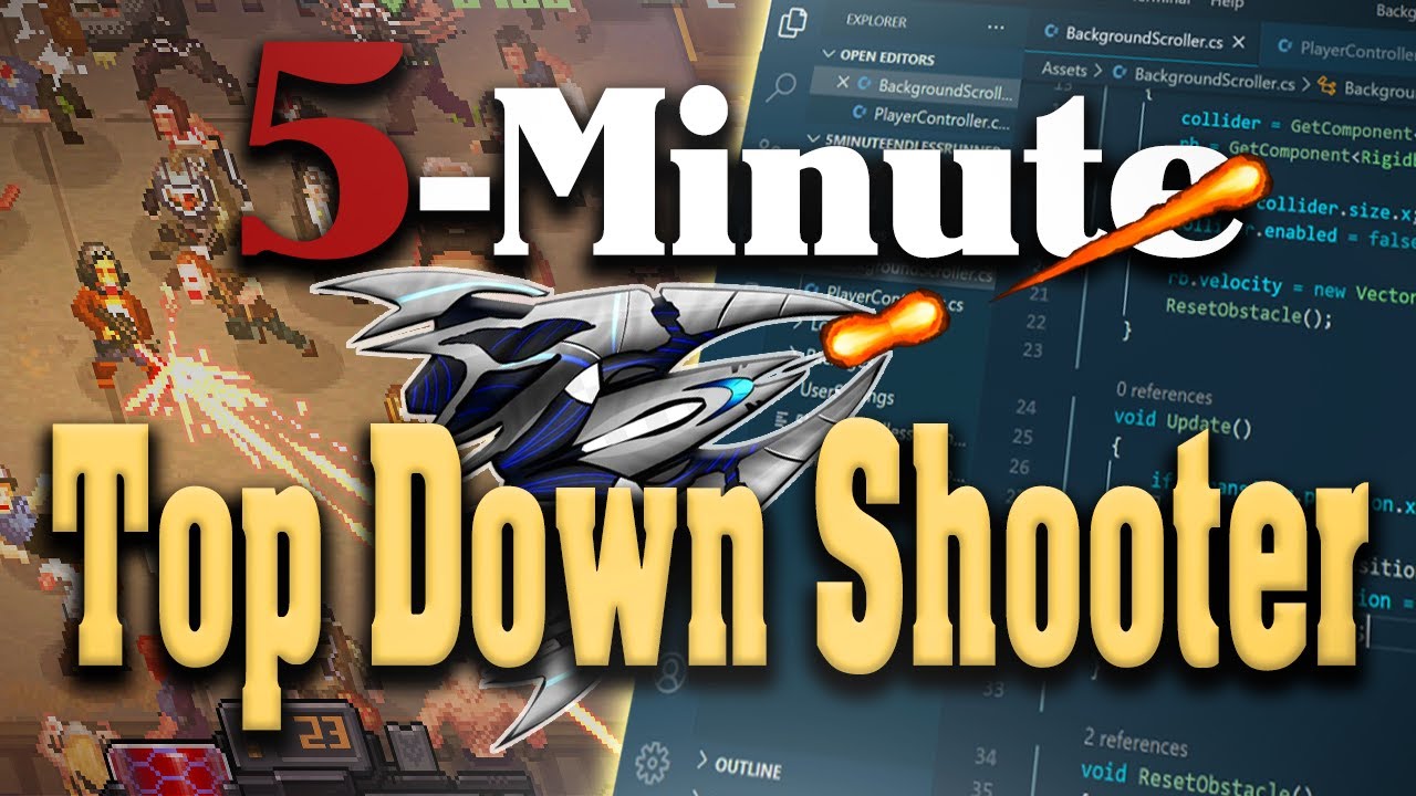 5 Minute Top Down Shooter Unity Tutorial Youtube
